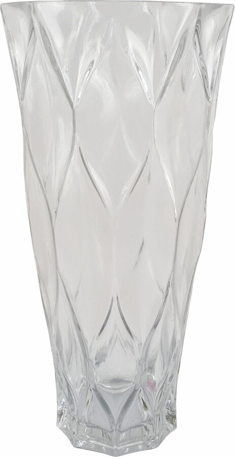 Leaf 35cm Clear Chunky Ridged Glass Vase - ShopStyle