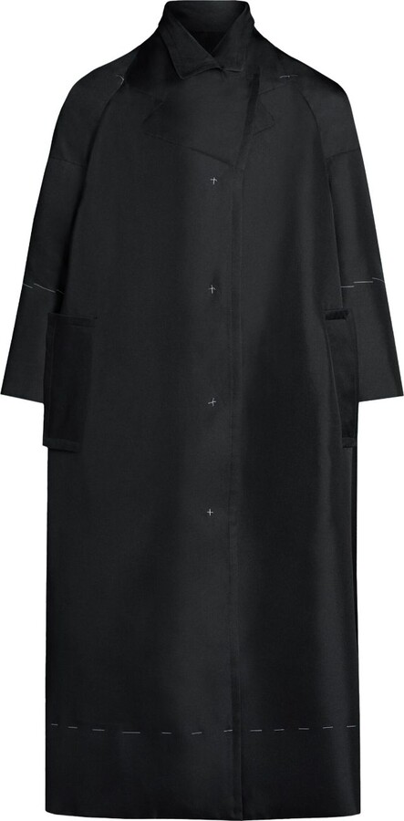 Maison Margiela Batwing-Sleeves Oversized Trench Coat - ShopStyle