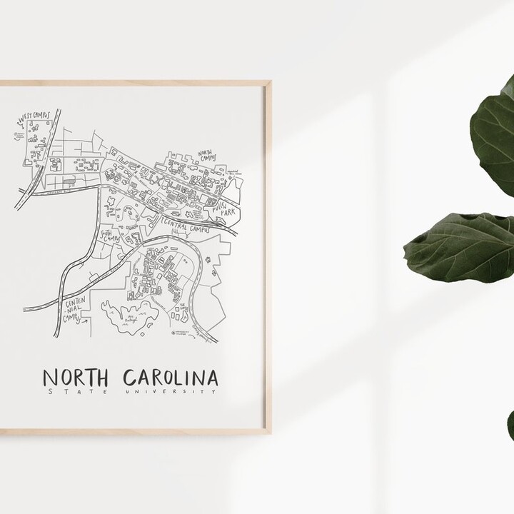Art By Aleisha North Carolina State University Campus Map Print - ShopStyle