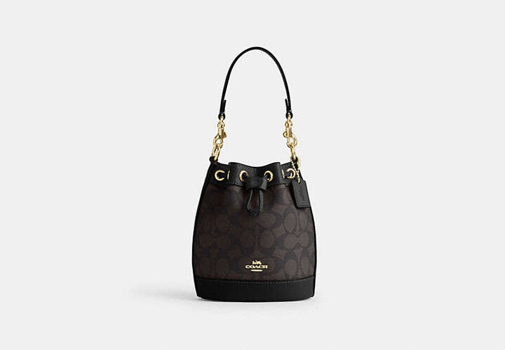 Coach Outlet Mini Bucket Bag In Signature Canvas - ShopStyle