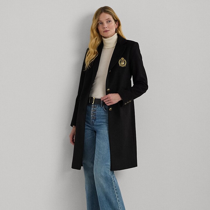 Lauren Ralph Lauren Ralph Lauren Crest-Patch Wool-Blend Coat - ShopStyle