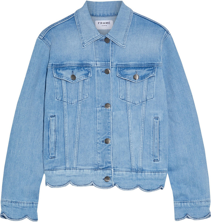 Frame Scalloped Denim Jacket - ShopStyle