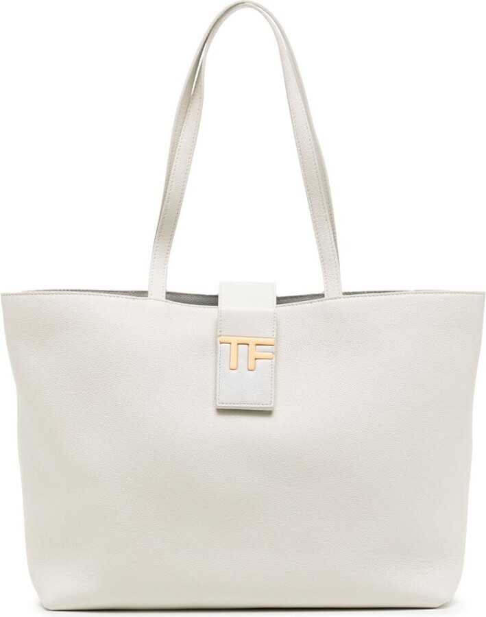 Tom Ford Logo-Plaque Leather Tote Bag - ShopStyle