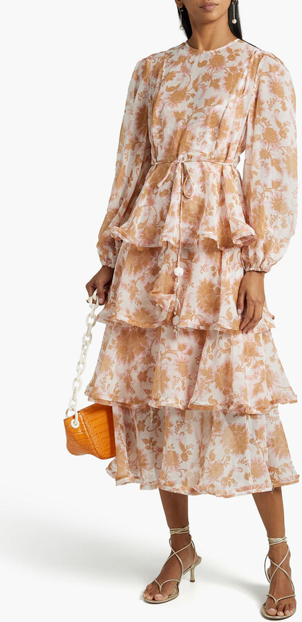 Zimmermann Postcard tiered floral- print cotton and silk-blend voile ...