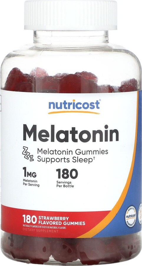 Nutricost Melatonin Strawberry 1 mg - 180 Gummies - ShopStyle Food ...