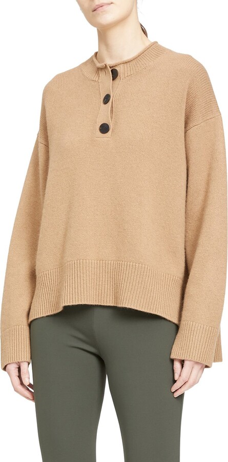 Theory Button Up Cashmere Sweater - ShopStyle