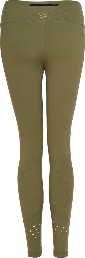 Perky Peach Women's Green High Rise Laser Khaki Full Length Leggings ...