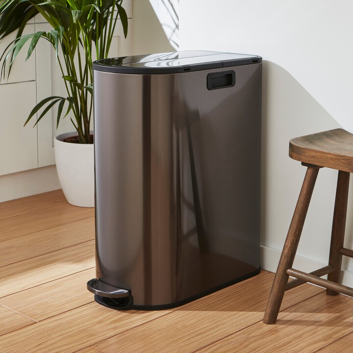 Dunelm 20L & 30L Stainless Steel Recycling Bin Gunmetal (Grey ...