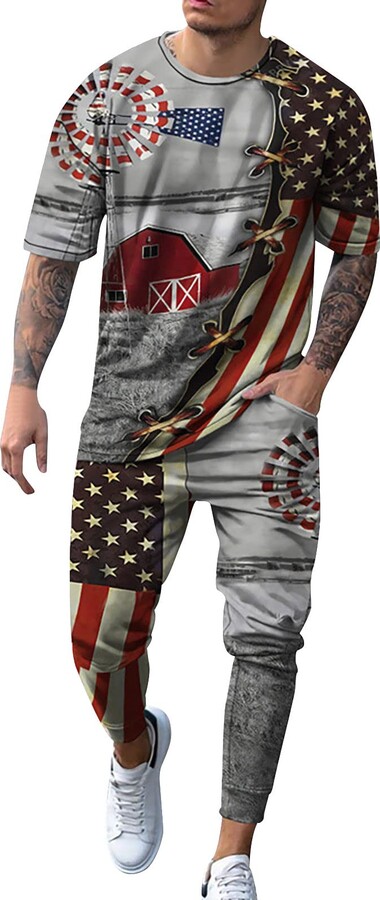 KOUZHAOA Roadman Tracksuit Big and Tall Sweatsuit Set Summer Track Suit ...