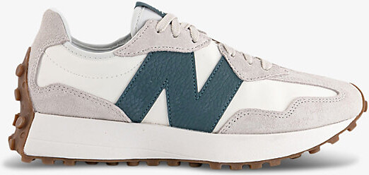 New Balance Womens Spruce 327 Logo-embroidered Suede and Woven Low-top ...