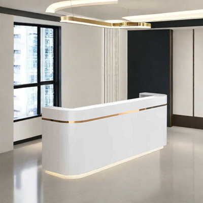 NBNKK Reception desk Large Computer Desk with Locking Drawers and ...