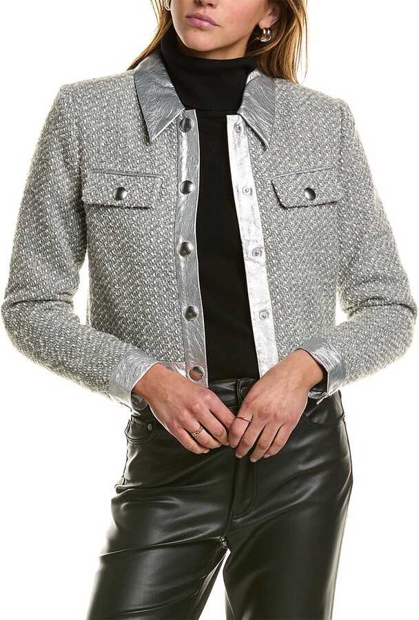 Central Park West Phoebe Tweed Wool-Blend Shacket - ShopStyle Casual ...