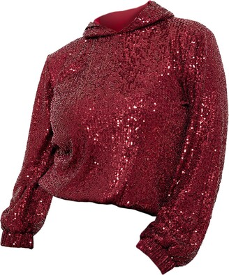 Women's Red Sequin Tops | ShopStyle