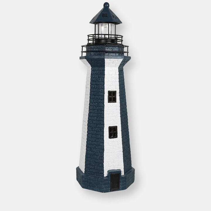 Sunnydaze Decor Lighthouse with LED Solar Light Statue Outdoor Garden ...