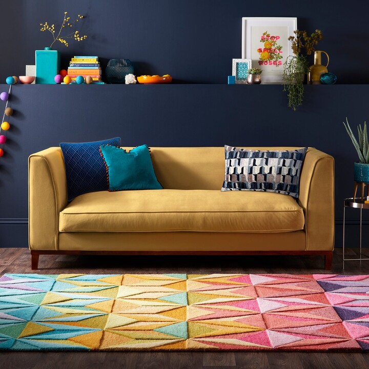 Dunelm Reverie Rug Green, Red and Yellow - ShopStyle