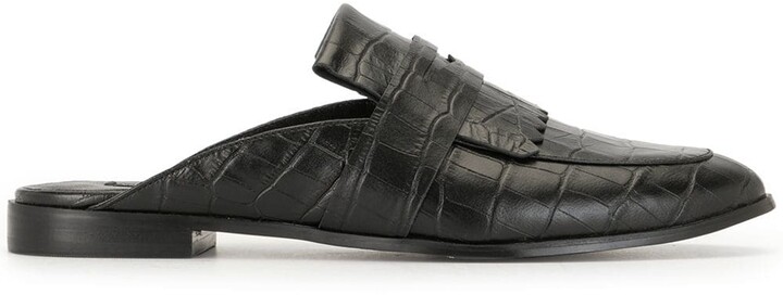 Senso Slip-On Croc Effect Loafers - ShopStyle Flats