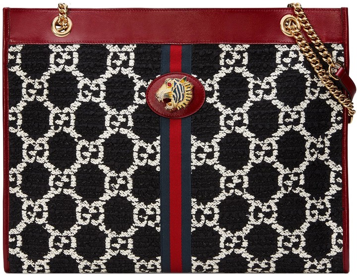 Gucci Rajah GG tweed large tote - ShopStyle