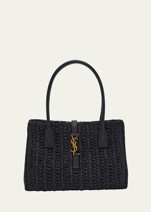 Saint Laurent Raffia Basket Top-Handle Bag - ShopStyle