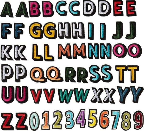 Genie Crafts 62 Piece Alphabet Letters A-Z & Numbers 0-9 Patches DIY ...