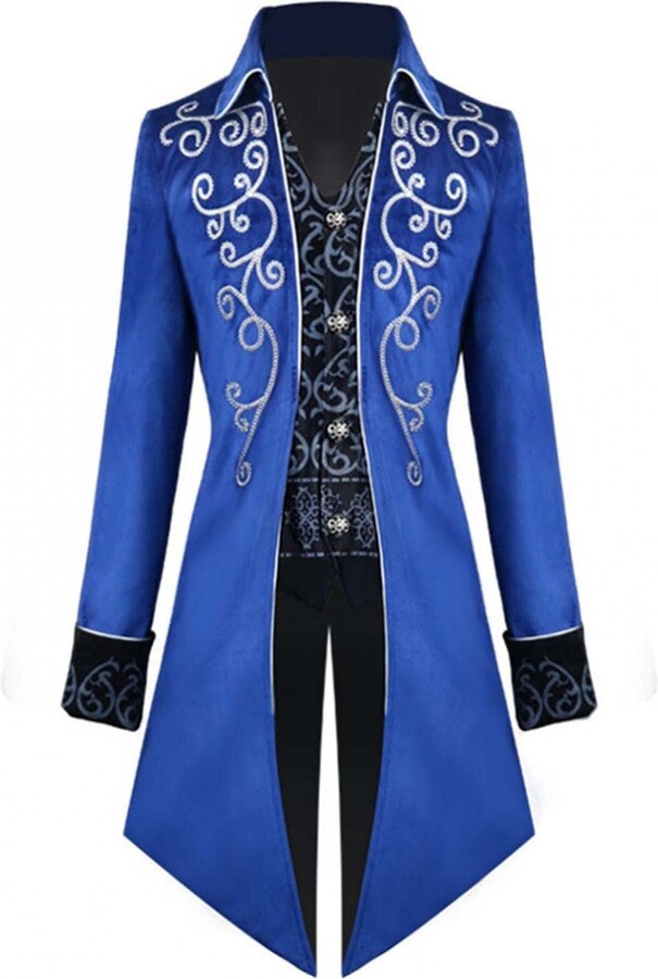 Kuokuo Men's Steampunk Jacket Gothic Medieval Tailcoat Coat Victorian ...