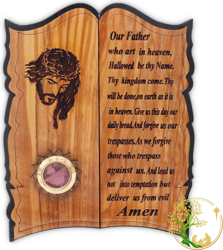 Etsy Our Father Prayer Wall Art | Olive Wood Lords Prayer Plaque From ...