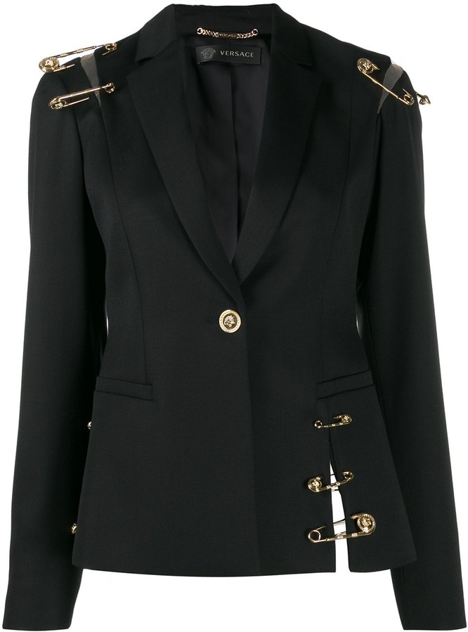 Versace Safety Pin Details Blazer - ShopStyle