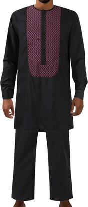 Berimaterry Men's Muslim Arabic Suit Set Striped Middle East Suit Men's ...