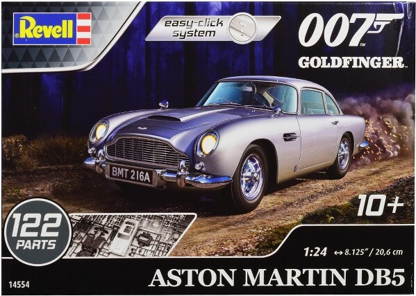 Level 2 Easy-Click Model Kit Aston Martin DB5 James Bond 007 "Goldfinger" (1964) Movie 1/24 ...