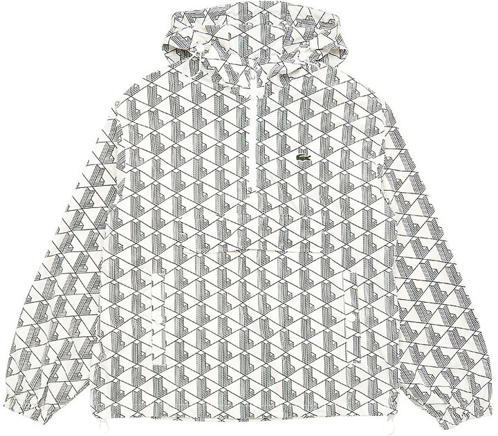 Lacoste Monogram Quarter-Zip Hooded Windbreaker - ShopStyle Jackets