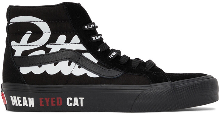 Vans Black Patta Edition Vault Mean Eyed Cat SK8-HI Sneakers ...