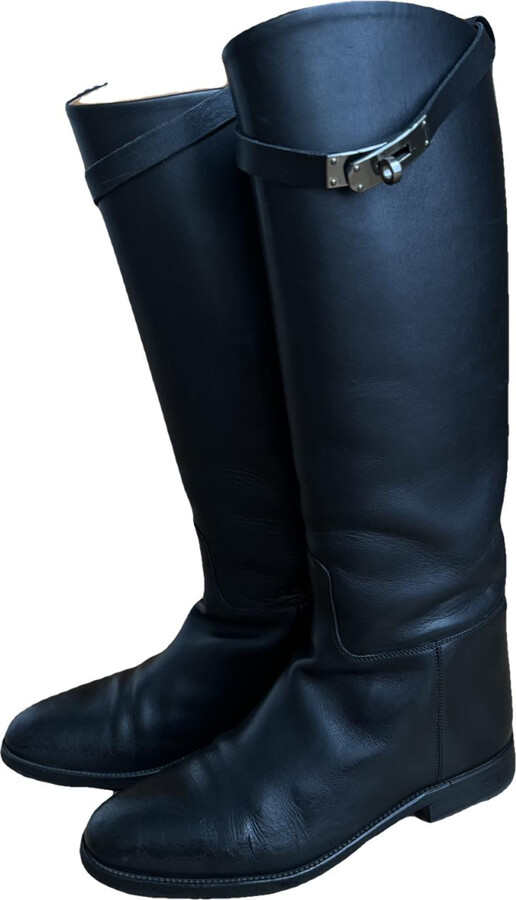 Hermes Jumping leather riding boots - ShopStyle
