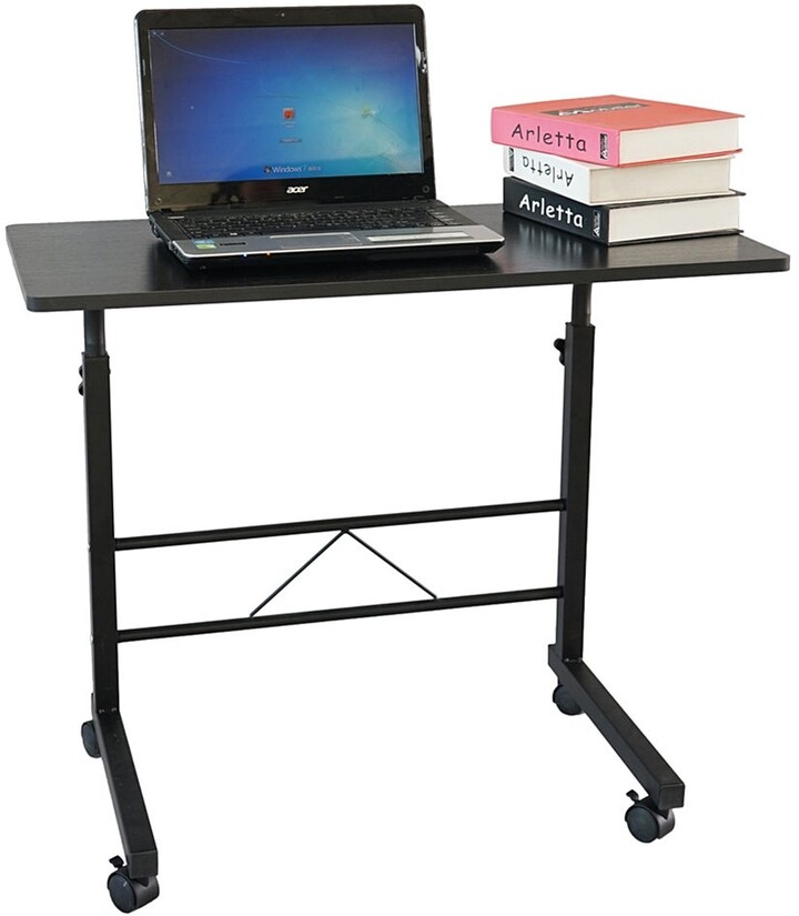 LivEditor RemovableChipboard & Steel Side Table, Computer Table, Black ...