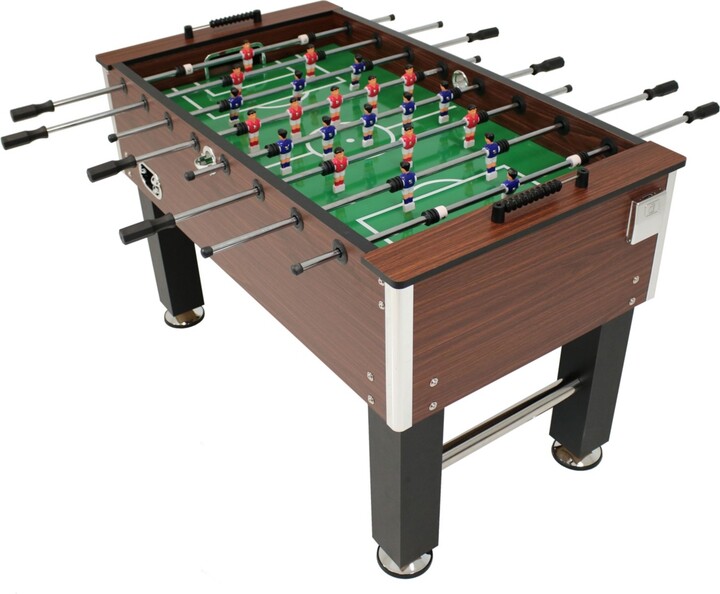 Sunnydaze Decor 55 in Faux Wood Foosball Game Table with Folding Drink ...