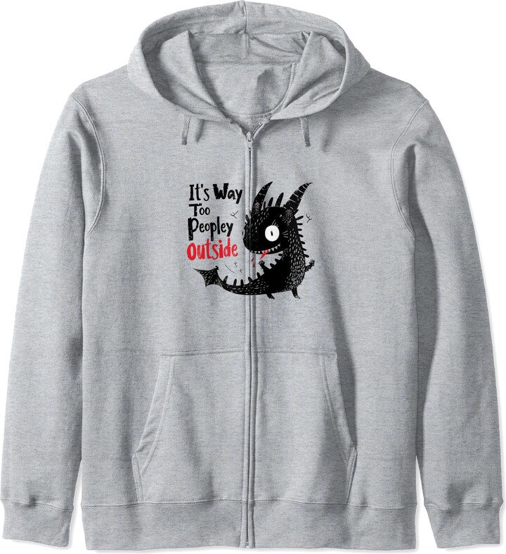 Introverts Dragon It's Way Too Peopley Outside Funny Dragon It's Way ...