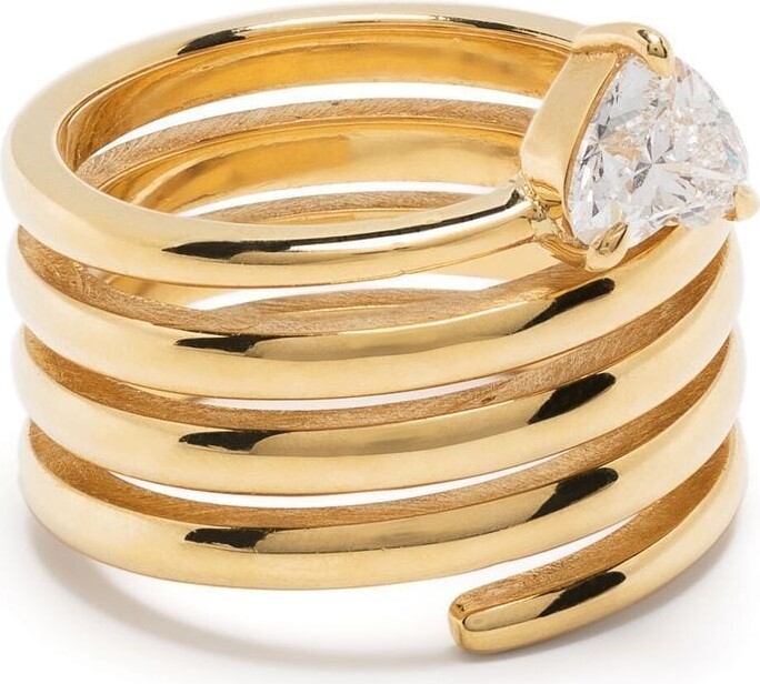 Shay 18kt gold Spiral diamond ring - ShopStyle