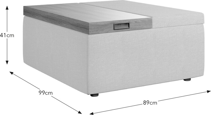 Dunelm Logan Flatweave Storage Table Footstool Beige - ShopStyle