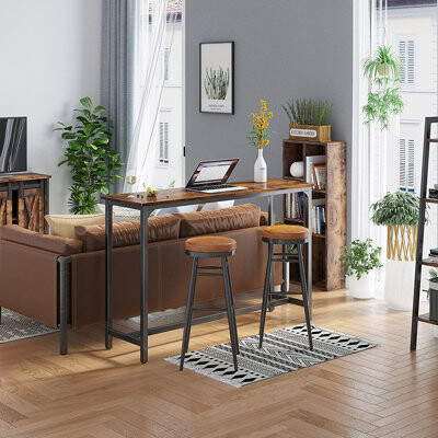 HomCom Bar High Bar Table, Rectangular High Top Kitchen And Dining ...