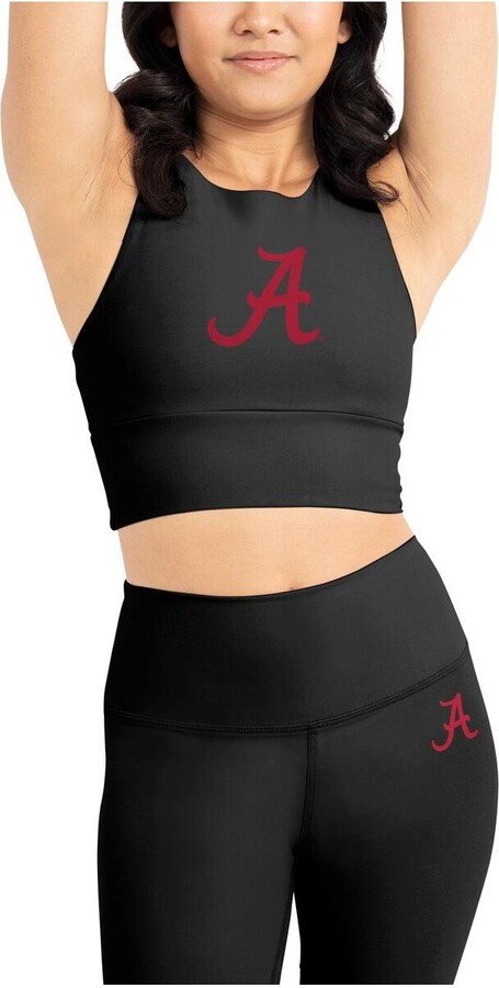 Women's Kadi Brand Black Alabama Crimson Tide Buttery Soft Midi Bra and ...