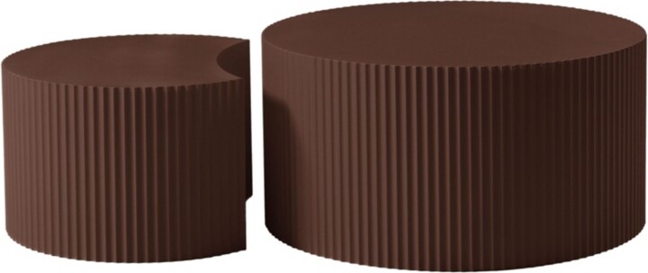 Simplie Fun Handcrafted Mdf Nesting Tables with Relief Design, Set of 2 ...