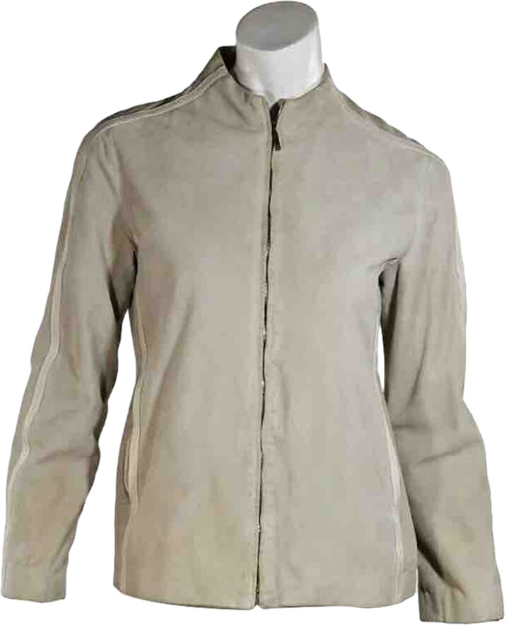 Louis Vuitton grey Suede Leather Jackets - ShopStyle Hobo Bags