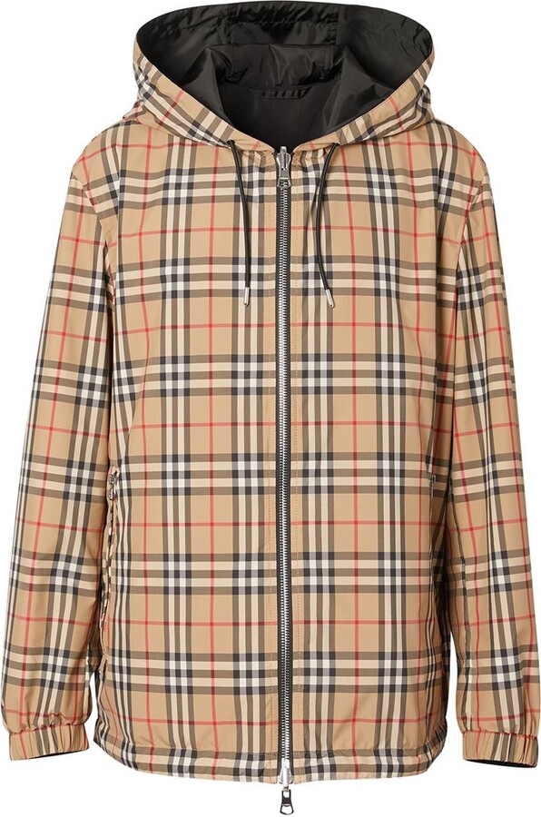 Burberry Check motif reversible jacket - ShopStyle