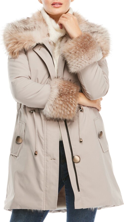 Donna Salyer's Fabulous-Furs Anorak Faux Fur Trimmed Storm Coat - ShopStyle