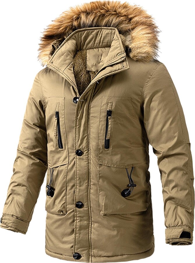 MeiLyviba Men's Warm Winter Jacket: Softshell Down Parka Functional ...