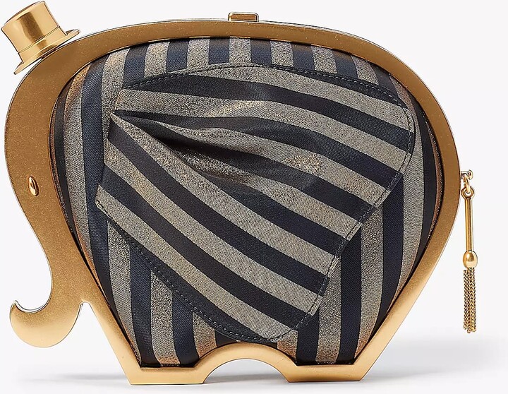 Kate Spade Ellie Striped 3D Elephant Metallic Clutch - ShopStyle