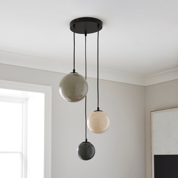 Dunelm Eli Ribbed 3 Light Adjustable Cluster Ceiling Light ...