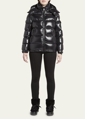 Moncler Maire Shiny Puffer Jacket with Removable Hood - ShopStyle