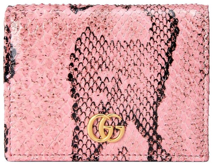Gucci GG Marmont python card case wallet - ShopStyle