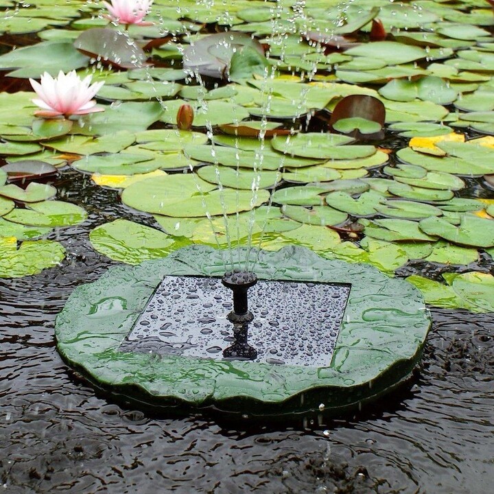 Primrose Floating Lily Pad Floating Solar Powered Water Fountain ...