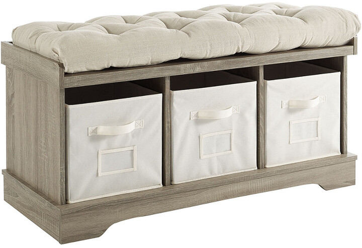 Walker Edison 42In Modern Farmhouse Entryway Storage Bench - ShopStyle