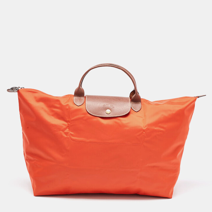 Longchamp Orange Nylon Le Pliage Travel Tote - ShopStyle